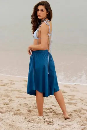 Free People Lucca Culotte Shorts - Deep Blue Sea