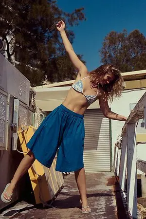 Free People Lucca Culotte Shorts - Deep Blue Sea