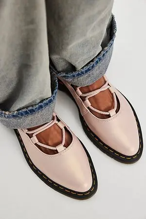 Dr. Martens Elphie II Wrap Mary Janes Powder Pink Shift Leather