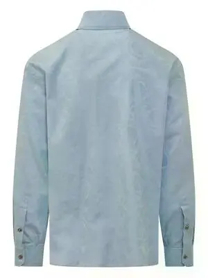 Versace Barocco-jacquard Denim Shirt