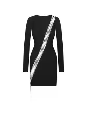 MAISON CLOSE Nuit Fauve Long-sleeve Mini Dress