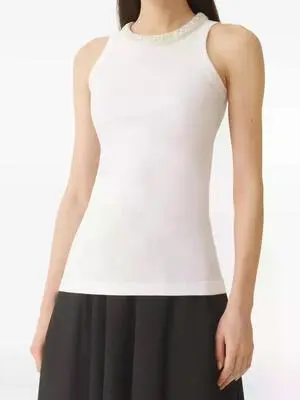 Fabiana Filippi Embroidered-neck Tank Top