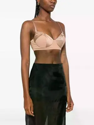 Elisabetta Franchi Satin-bow Crepe Top - Neutrals