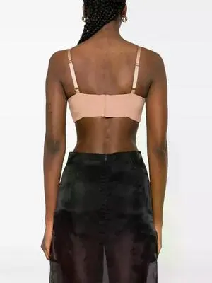 Elisabetta Franchi Satin-bow Crepe Top - Neutrals