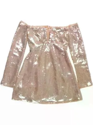 Off The Shoulder Sequin Mini Dresses