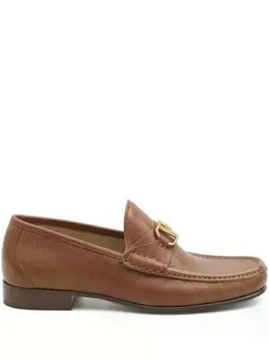 Valentino Garavani Vlogo Signature Leather Loafers - Brown