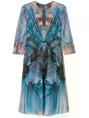 Alberta Ferretti Abstract-print Midi Dress