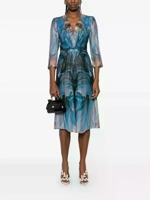 Alberta Ferretti Abstract-print Midi Dress