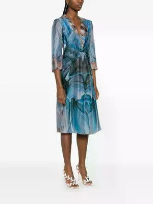 Alberta Ferretti Abstract-print Midi Dress