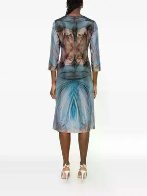 Alberta Ferretti Abstract-print Midi Dress