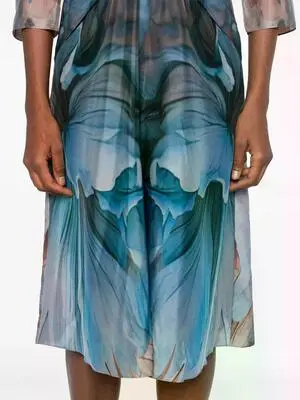 Alberta Ferretti Abstract-print Midi Dress