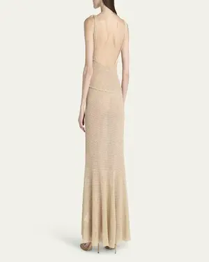 Giorgio Armani Metallic Backless Gown