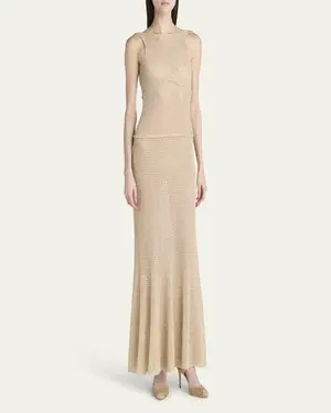 Giorgio Armani Metallic Backless Gown
