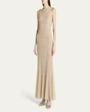 Giorgio Armani Metallic Backless Gown
