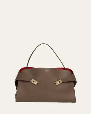 FERRAGAMO Large Hug Shoulder Bag - Clay