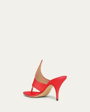 FERRAGAMO Lyrai Leather Sandals - Flame Red