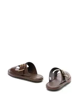 TOD'S Leather Slides - Brown