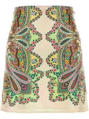 Etro Graphic-print Mini Skirt - Neutrals