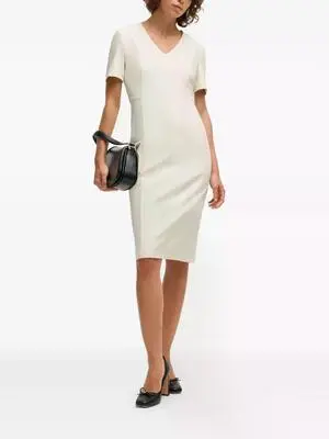 BOSS V-neck Midi Dress - White