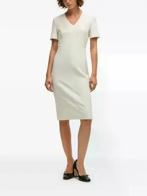 BOSS V-neck Midi Dress - White