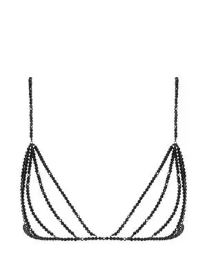 MAISON CLOSE Cupless Triangle Bra - Black