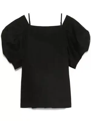 Sacai Cold-shoulder Mini Dress - Black