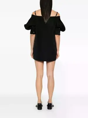Sacai Cold-shoulder Mini Dress - Black