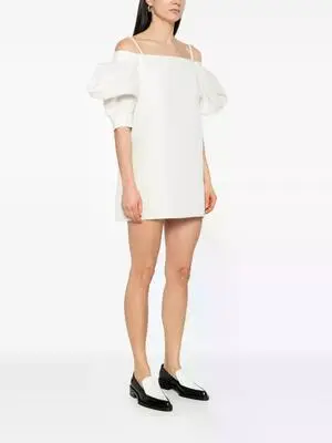 Sacai Cold-shoulder Mini Dress - White