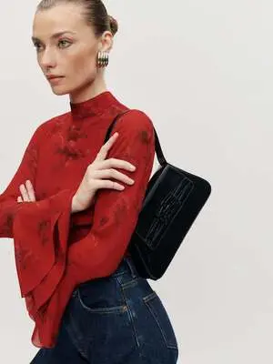 REFORMATION Noreen Patent Shoulder Bag