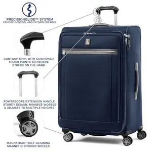 TRAVELPRO Platinum Elite Softside Expandable Checked Spinner Luggage - Dark Blue