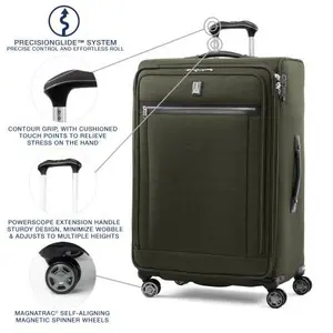 TRAVELPRO Platinum Elite Softside Expandable Checked Spinner Luggage - Pilot Green