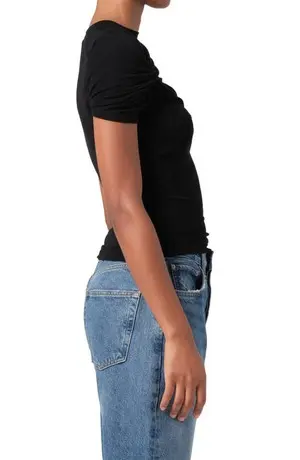 AGOLDE Lissa Twist Front T-shirt - Black