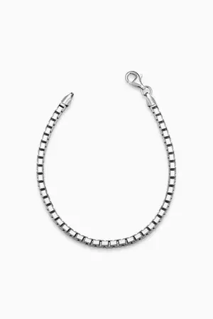 ORADINA Edge Bold Box Link Sterling Bracelet - Silver