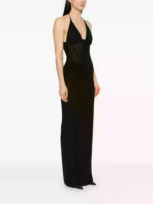 MONOT Bustier Halterneck Dress - Black