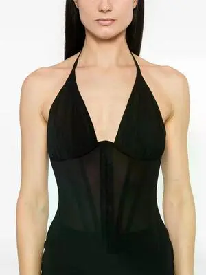 MONOT Bustier Halterneck Dress - Black