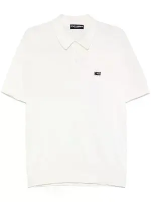 Dolce & Gabbana Logo-plaque Cotton Polo Shirt
