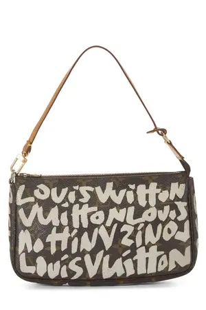 LOUIS VUITTON Louis Vuitton Stephen Sprouse Monogram Graffiti Pochette Accessoires Grey