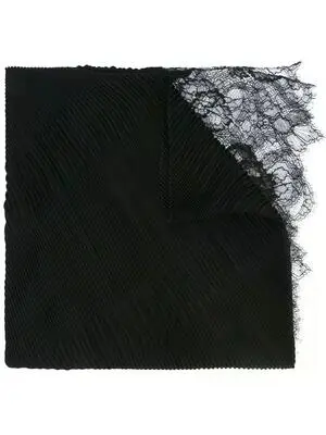Valentino Garavani Lace Trim Scarf - Black