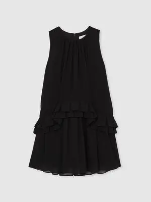 REISS Luni Chiffon Tiered Dress