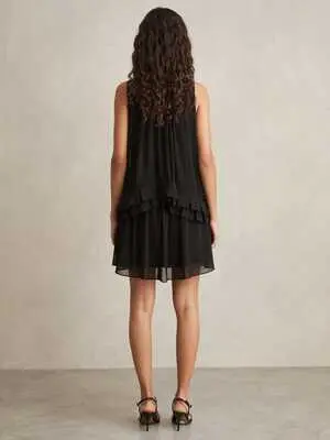 REISS Luni Chiffon Tiered Dress