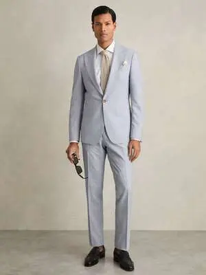 REISS Sb Belmont Sb Single-breasted Textured Blazer Slim-fit With Wool