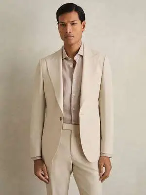 REISS Sb Belmont Sb Single-breasted Textured Blazer Slim-fit With Wool
