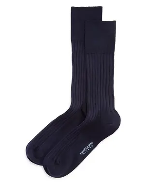 Marcoliani Ribbed Socks - Navy