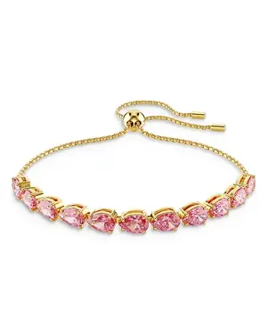 SWAROVSKI Matrix Crystal Pear Tennis Bracelet - Pink/gold
