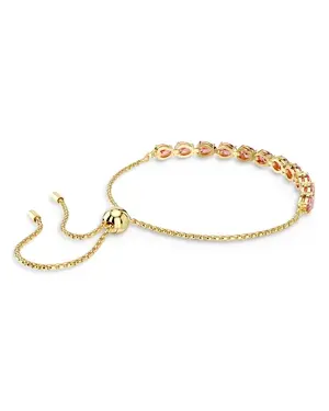 SWAROVSKI Matrix Crystal Pear Tennis Bracelet - Pink/gold