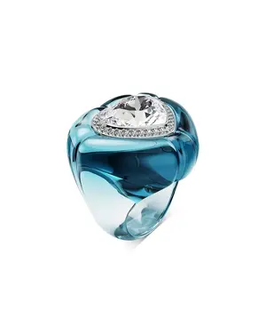 SWAROVSKI Dulcis Heart Statement Ring - Blue