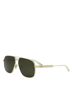 Dior Cannage A1u Square Sunglasses - Nickel/ Green