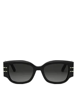 Dior Signature S13i Rectangle Sunglasses - Black/smoke Grad
