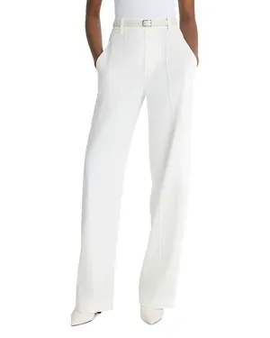 Vince Linen-blend High-rise Trousers - Off White