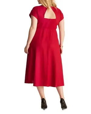 ESTELLE Aubrey V-neck Midi Dress - Red